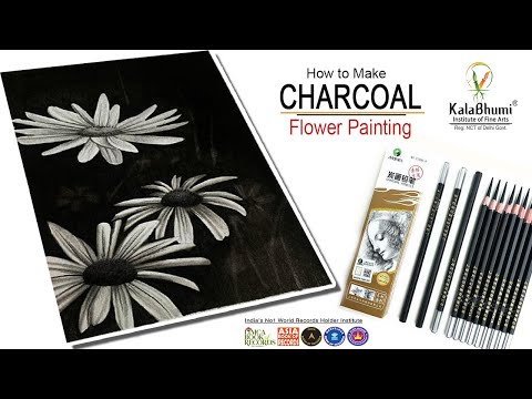 How to Draw Flowers Charcoal| 40 Easy Lessons on Drawing Charcoal Flowers
