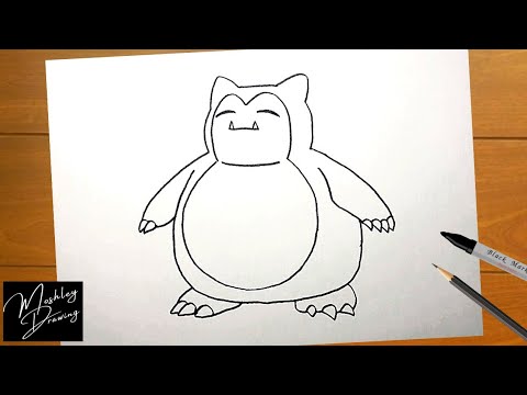 Simple Tutorial for Drawing Snorlax from Pokémon